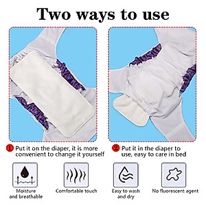 3 Pack Reusable Adult Cloth Diaper with Diaper Inserts, Teen Adult Diapers, TPU Leak-Proof Nappy Cover, Incontinence Nappy