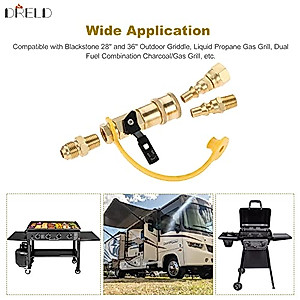1/4” RV Quick Connect Propane Adapter Shutoff Valve and Full Flow Plug Kit, with 3/8” Male Flare Fitting to Quick-Release Connection for Pressure Regulator or Hook RV Hose Pipe Lines, Gas BBQ Grill