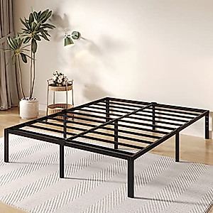 Kilyssa 18 Inch Tall California King Bed Frames,Heavy Duty Metal Platform Beds Frame No Box Spring Needed Steel Slats 3500lbs Bed Base Cal King Size,Noise-Free,Easy Assembly