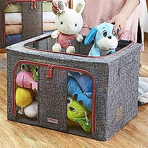 ZyHMW Large Clothes Storage Bag Organizer, 66L Clothes Storage Bins, Foldable Closet Organizers Storage Containers (Color : Bb) (Color : Bb)