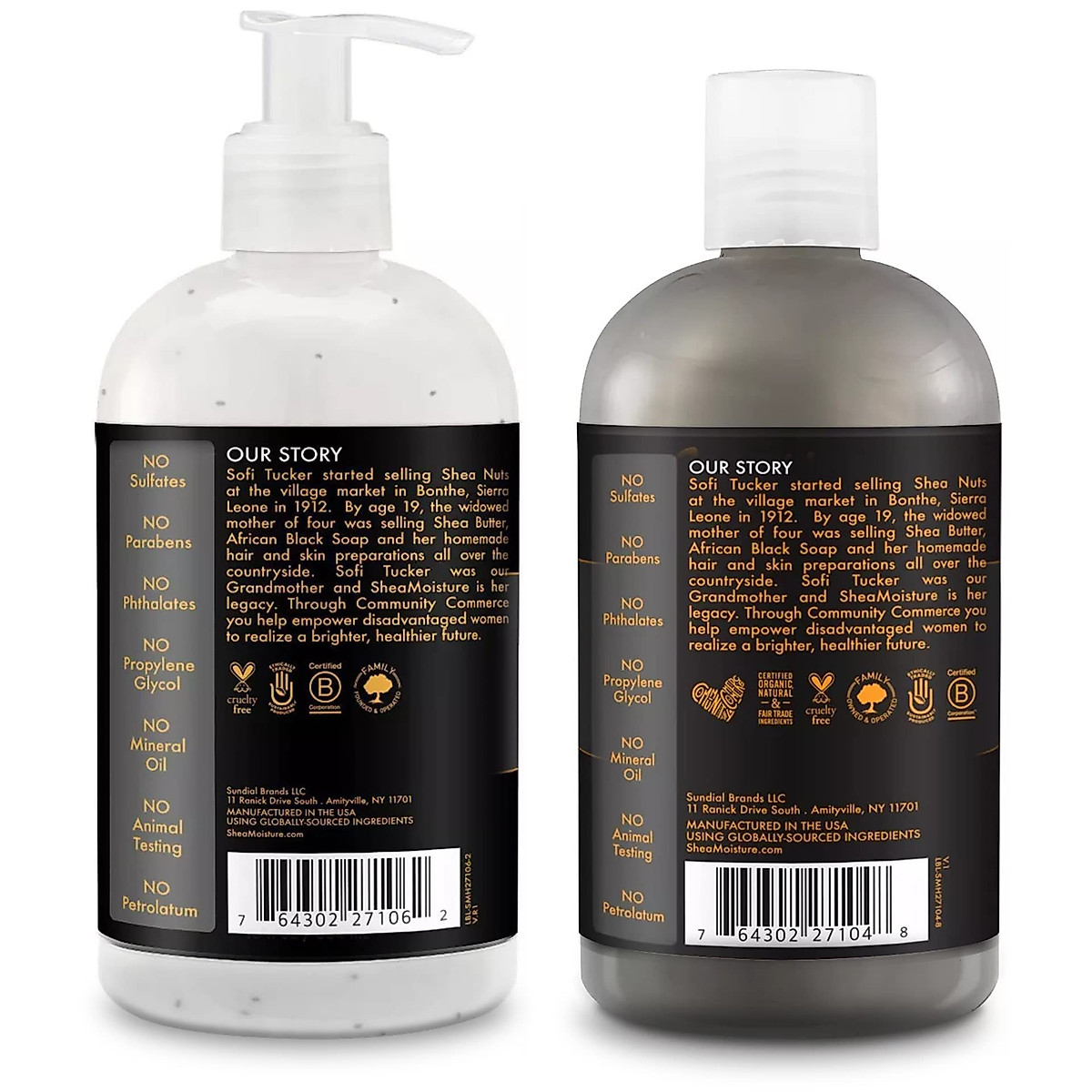 Shea Moisture African Black Soap Bamboo Charcoal Deep Cleansing Shampoo & Deep Balancing Conditioner Set, 13 Ounce each
