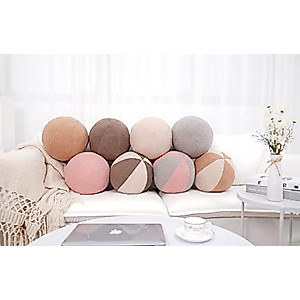 Nordic Simple Modern Home Plush Ball Ornament Pillow (Milk Tea White)