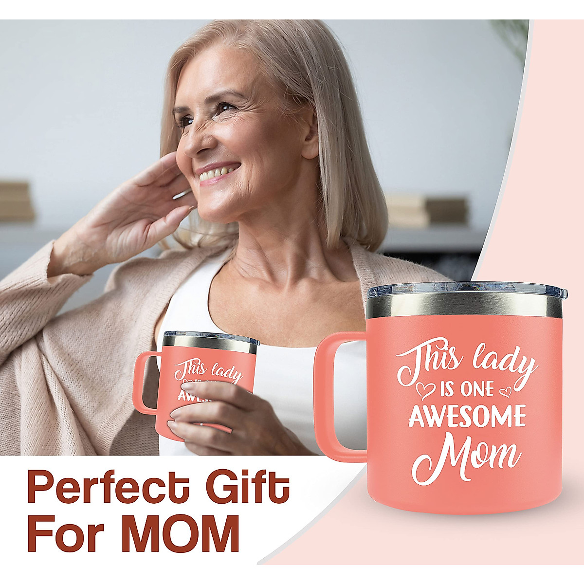 ZAZIKE Mothers Day Gifts for Mom, Women, Wife - Mothers Day Gifts from Daughter, Son - Gifts for Mom from Daughter, Son, Kids - Mom Gifts, Birthday Gifts for Mom, Mom Birthday Gifts, Mom Mug 14 Oz