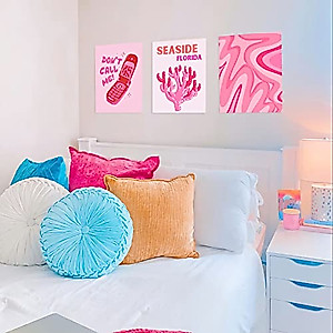 GENSTEUO 9Pcs Cute Preppy Room Decor Aesthetic, Preppy Wall Art, Preppy Posters Paintings, Cute Pictures Prints for Bedroom Dorm Decorations, Preppy Pink Poster Wall Collage (8x10 UNFRAMED)