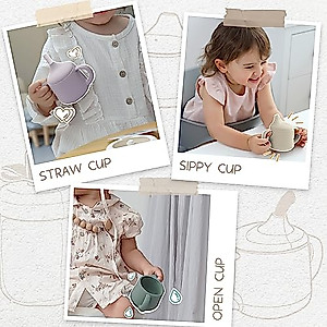 Moonkie Silicone Baby Sippy Cups | 3 Stages Training Cup Straw Cup for Infants Toddlers and Kid, 4 oz (Blush)