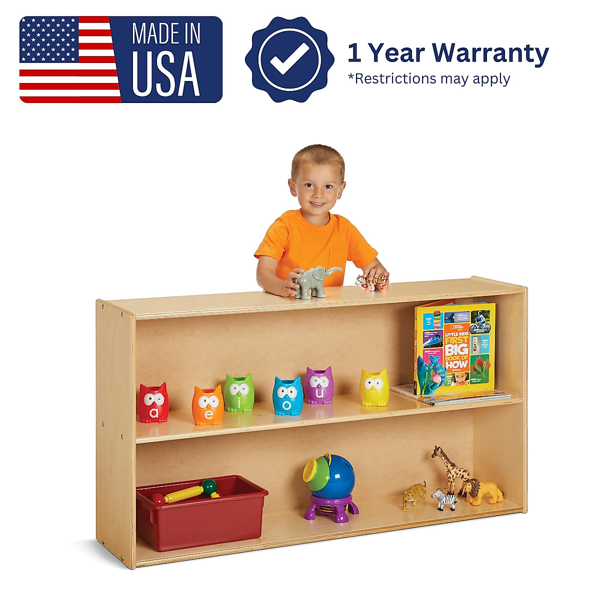 YoungTime Jonti-Craft Young Time 7025YT Low Straight-Shelf Unit, 12" Depth