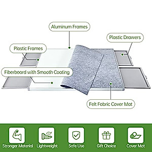 1500 Piece Non-Wood Jigsaw Puzzle Board with Drawers and Felt Fabric Cover Mat, Portable Puzzle Table for Adults, Puzzle Tray, Large Size: 35×26 Inch Work Surface, Lightweight Design, Gray