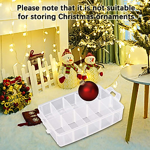 LZYMSZ 3-Tier 9.8 x 6.50 x 7.09 in Adjustable Stackable Compartment Slot Plastic Storage Box, Snap-Lock Clear Container Box for Storing Toy Jewelry Accessory(M)