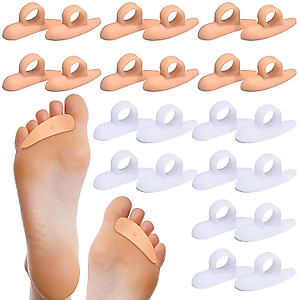 12 Pairs Hammerhead Toe Pad Hammerhead Toe Spacers Gel Pad Claw Toe Temporary Corrector for Relieve Foot Pain, Pressure, Discomfort, and Improve Walking Stability (Peachpuff, White)