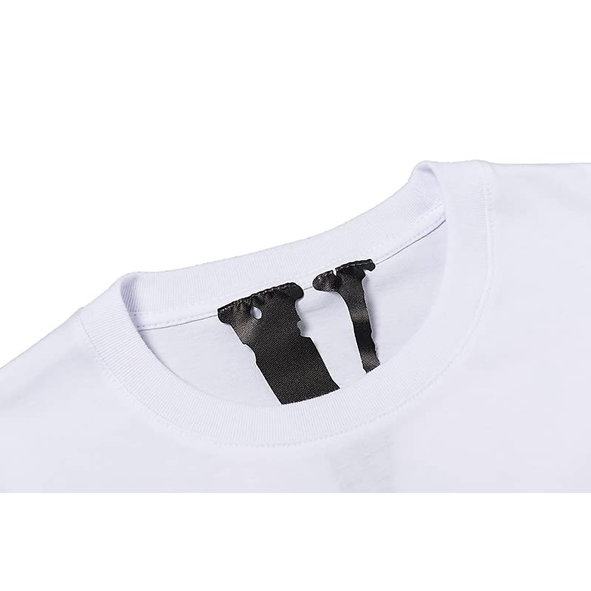 DASWASDUA Men's V-Lone Friends Cupid Gun T-Shirt Hip Hop Big V Letter Print Cotton Fashion Loose Couple Crew Top Whte M