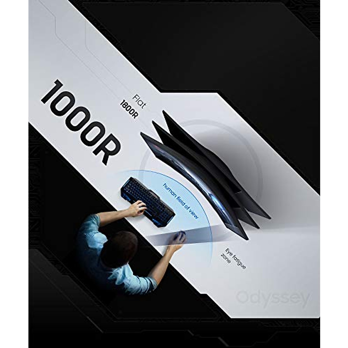 Samsung 32” Odyssey G5 Gaming Monitor, WQHD (2560x1440), 144Hz, Curved, 1ms, HDMI, Display Port, AMD FreeSync Premium, HDR10, LC32G55TQWNXZA, Black