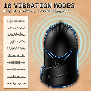 Talerly Penis Training Vibrator Male Masturbator, Mens Glans Stimulating Sex Toys, 10 Vibration Modes for Ejaculation Training, Adult Toys Men Pleasure Prolong Endurance, Adjustable Buckle