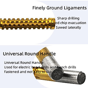 Tsnamay 3-8mm Titanium HSS Drill & Saw Bit Set Cutting Carpenter Wood Metal 6 pcs
