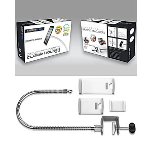 AboveTEK Gooseneck Tablet Holder, Aluminum iPad Stand Flexible Long Arm iPad Desk Mount for Bed Kitchen Office, Heavy Duty Tablet Mount Stand Compatible with iPad iPhone 6-13Pro, Fits for 3.5" - 11"