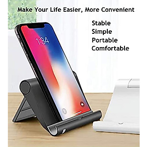 JUSDIQIR Cell Phone Stand for Desk 2 Pack Mobile Phone Holders Desktop Tablet Stand, Foldable Phone Dock Universal Adjustable Tablet Stand for Desk Compatible with Cell Phone Support