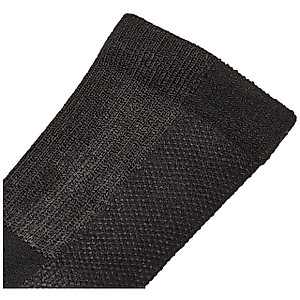 Thorlos Unisex Adult's 12 Hour Shift Thick Padded Crew Work Socks, Black/Grey Large