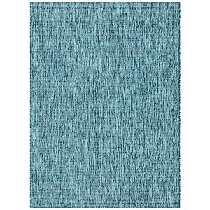 SAFAVIEH Courtyard Collection 8' x 10' Grey / Aqua CY8403 Indoor/ Outdoor Patio Backyard Mudroom Area Rug
