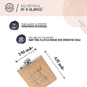 Spruchreif | Engraved Stainless Steel Flask | Wooden Flask | Alcohol Flask | Father's Day Gift | Best Dad | Funny Gift Dad | Husband Dad Boss