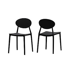 Christopher Knight Home Brynn Outdoor Plastic Chairs (Set of 2), Black