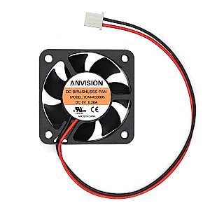 ANVISION 40mm x 10mm DC 5V Brushless Cooling Fan, Dual Ball Bearing, 2-Pin
