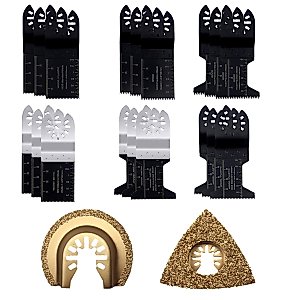 20PCS Wood/Metal Oscillating Multitool Quick Release Saw Blades Fit Fein Multimaster Porter Cable Black & Decker Bosch Dremel Craftsman Ridgid Ryobi Makita Milwaukee Dewalt