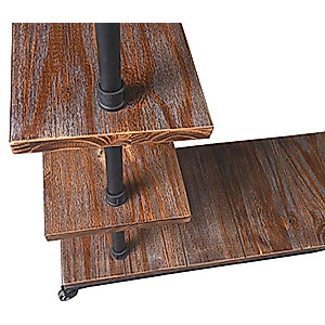 Diwhy Industrial Pipe Clothing Rack 4 Layers Pine Wood Shelving Shoes Rack With Wheels Cloth Hanger Household Shoe Rack Pipe Shelf Garment Racks