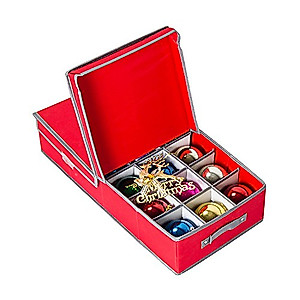 nGenius Under-The-Bed Christmas Ornament Storage Box for 21 Ornaments
