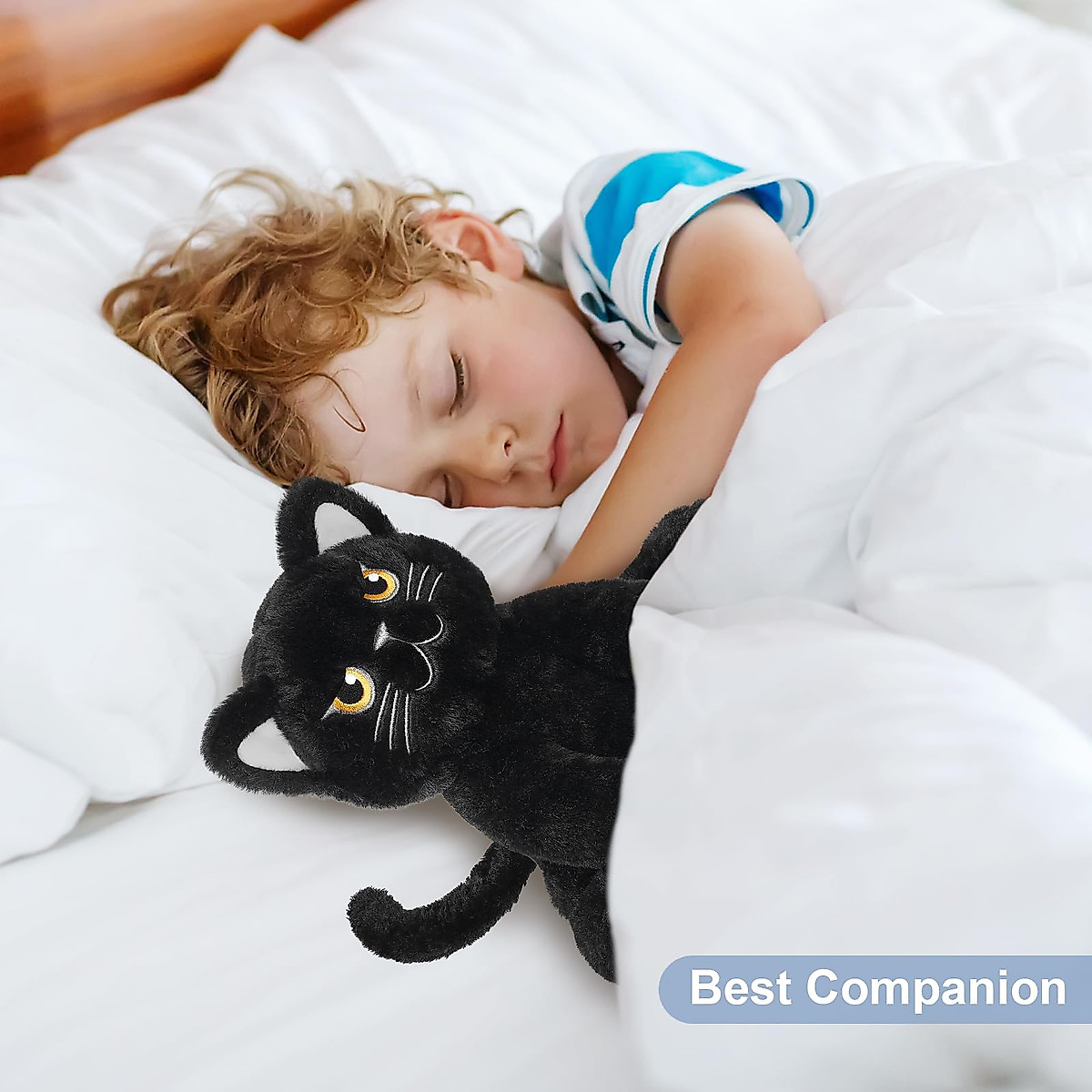 SuzziPals Coolable & Heatable Grumpy Black Cat Stuffed Animals, Lavender Scented Microwavable Plush Toys Heating Pad for Soothing & Period Discomfort, Kitty Plushie for Bedtime Cuddle, Warming Gift