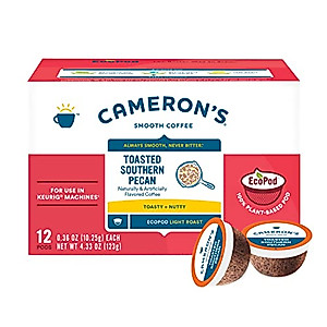 Cameron's Coffee Single Serve Pods, Flavored, Toasted Southern Pecan, 12 Count (Pack of 1)