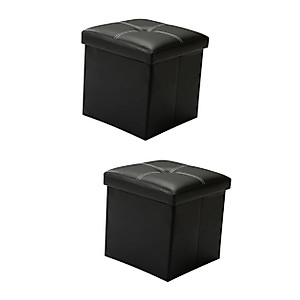 Zerodeko 2pcs Shoe Storage Bench Small Chest Small Stool Chair Clothes Basket Shoe Bench Books Storage case entryway Cabinet Bench Cube Storage Box with Cover