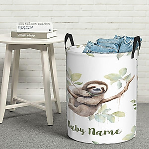 Custom Storage Basket for Girls and Boys Sloth Baby Laundry Basket Collapsible Laundry Hamper with Name Baby Gift Baskets Orgnizer Bins for Nursery Laundry Hamper Baby Nursery Hamper