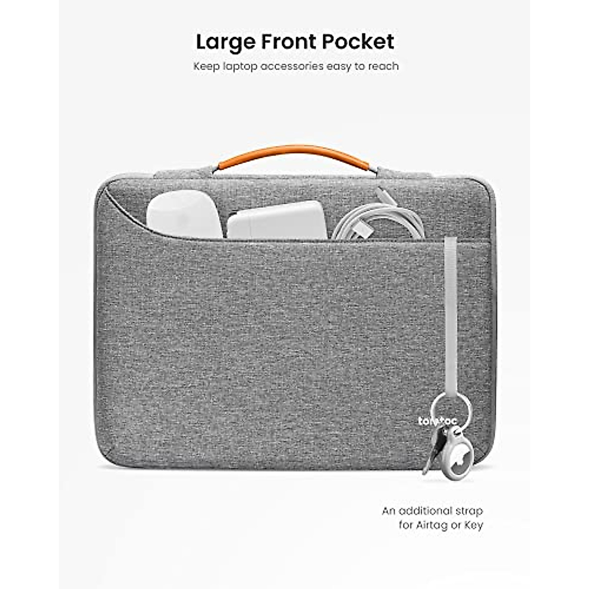 tomtoc 360 Protective Laptop Carrying Case for 14-inch MacBook Pro M2/M1 Pro/Max A2779 A2442 2023-2021, 12.9-inch iPad Pro 3rd-6th Gen with Magic Keyboard Folio, Water-Resistant Accessory Sleeve Bag