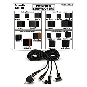 Acoustic Audio PSW600-15 Home Theater Powered 15" LFE Subwoofer Black Front Firing Sub