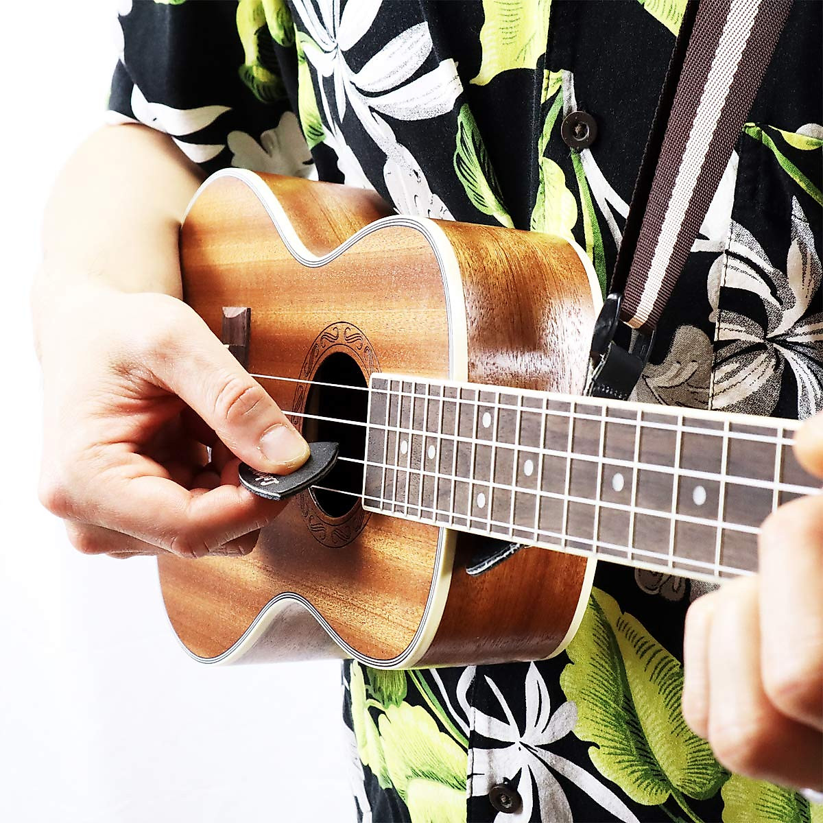 Leather Picks for Ukulele, Guitar and Bass by Lohanu - With Easy to Hold Triangle Shape Cutout - Produces Richer Warmer Natural Tone