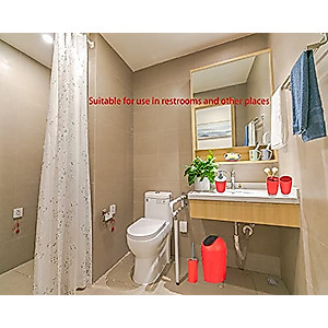 YUOP Luxury Bath Sets Lotion Dispenser,Toothbrush Holder, Bathroom Tumblers, Soap Dish, Trash Can, Toilet Brush Set Bathroom Accessories Set (Red)