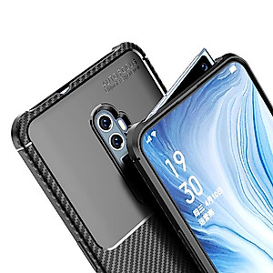Oppo Accessory for Oppo Reno2 Carbon Fiber Texture Shockproof TPU Case(Black) (Color : Black)