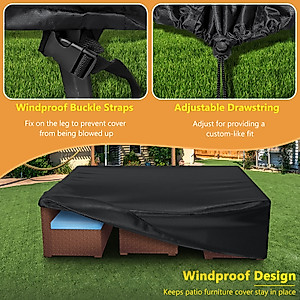 STARTWO Patio Furniture Covers, Outdoor Furniture Cover Waterproof, Windproof Tear Resistant Outdoor Sectional Couch Cover, Patio Cover for 7-12 Seats Dining Table Chair Set, Black, 98x78x32inches