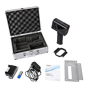 OLYBSJET Handheld Inkjet Printer HH6105B2 with bt-2580P Black & LED Touch Screen for Code Variable Data QR Logo Serial on Multi Surface,Expiration Date Printer (Support 17 Languages) (0.5inch/B2)