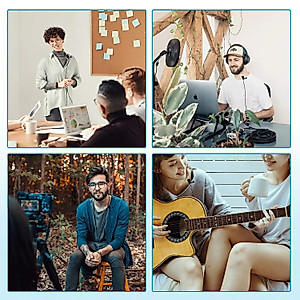 Lavalier Microphone,Professional Lapel Mic with Controller, Recording Wearable Microphone with Noise Reduction for Phone, Camera, Video, Interview, Vlogging