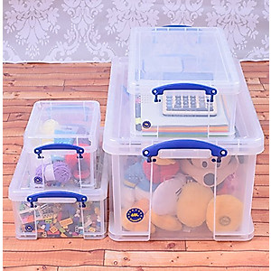 Really Useful 48 + 12 + 9 + 3 Litre Storage Box, Clear, Starter Pack