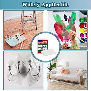 Plastic Drop Cloth, Plastic Sheeting 13x13 Feet Plastic Drop Cloths for Painting Waterproof Dustproof Paint Plastic Covering Furniture Cover Floor Protection Film Painters Plastic