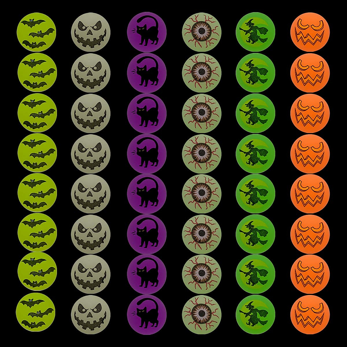 QINGQIU 48 PCS Halloween Glow in The Dark Bouncy Balls 1.25" Bouncing Balls Halloween Toys for Kids Girls Boys Halloween Party Favors Supplies Treat Bags Gifts Fillers Classroom Prizes School Game