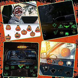 Halloween Magnetic Decorations Stickers, JULMELON 22pcs Pumpkin Bat Car Magnets Decorations Accessories for Halloween Party Supplies Fridge Car Garage Door Cruise Decor