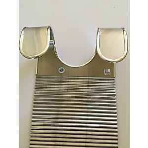 Zydeco Washboard "Standard 24"EDGE TRIM" Key of Z Rubboards Frottoir Scrubboard Percussion Instrument Free Scratchers Handmade Louisiana Made By Tee Don Authentic Original Silver