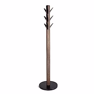 Umbra Flapper Coat Rack, Clothing Hanger, Umbrella Holder, and Hat Organizer, for Entryway, W400×D400×H1650mm, Walnut