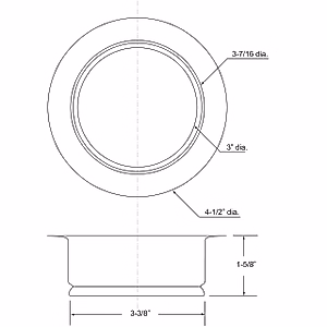 Westbrass D208-12 4-1/4" Standard Kitchen Sink Waste Disposal Flange, 1-Pack, Oil Rubbed Bronze