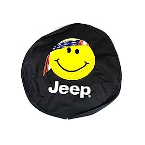 Genuine Jeep Accessories 82212306 Cloth Spare Tire Cover with Smiley Face Logo