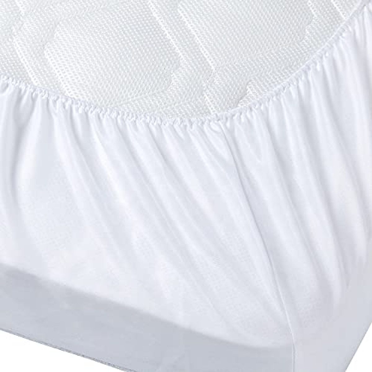 Home Sweet Home 300 Thread Count 100% Egyptian Cotton Hypoallergenic Down Alternative 2" Inch Mattress Topper with All-Around Fitted Bed Skirt - 1000 Grams Filling (King Size)