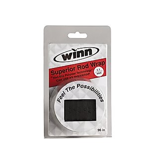 Winnwinn Fishing 96 Inches Overwrap Black Fishing Rod Wrap Tape