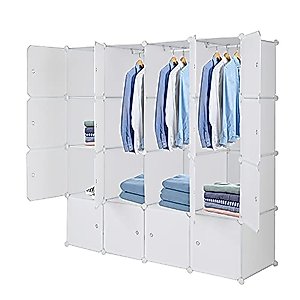 Cube Storage Organizer with Hanging Rod - Stackable Modular Closet System
